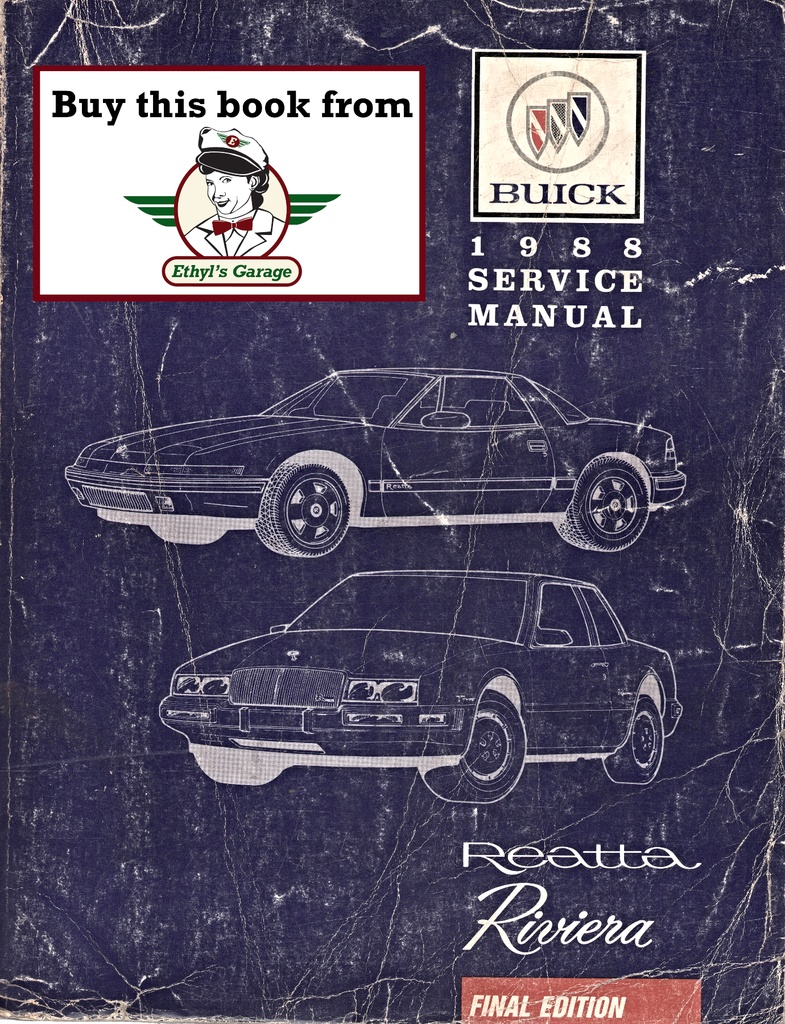 1988 Buick Riviera Reatta OEM Shop Service Repair Manual